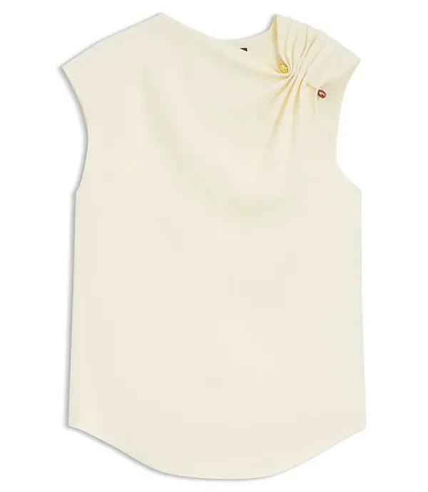 BOSS Regular-fit Crepe Blouse With Metal Pin Detail