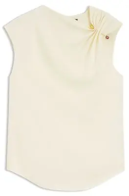 BOSS Regular-fit Crepe Blouse With Metal Pin Detail