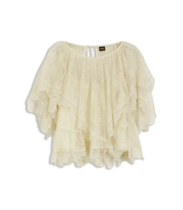 BOSS Mini Cape Blouse With Lace Trim