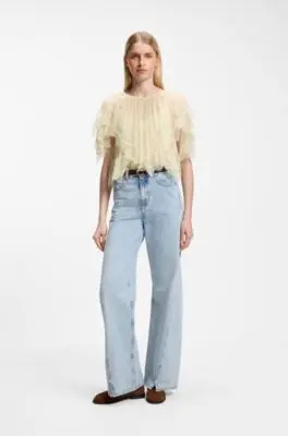 BOSS Mini Cape Blouse With Lace Trim