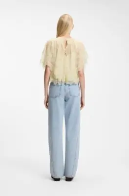 BOSS Mini Cape Blouse With Lace Trim