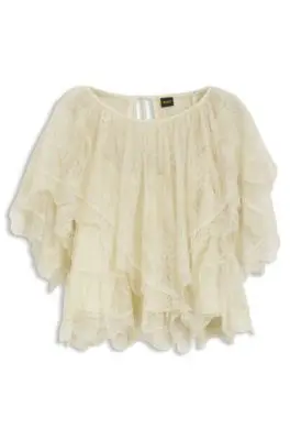 BOSS Mini Cape Blouse With Lace Trim
