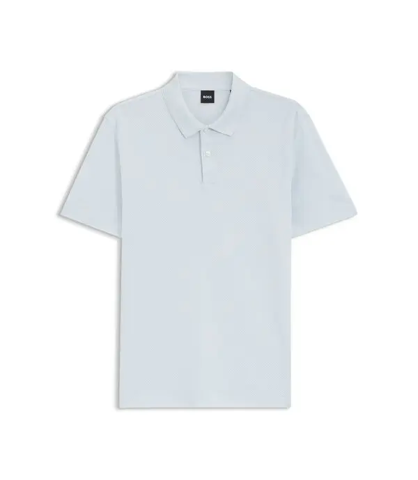 BOSS Cotton-blend Polo Shirt With Bubble-structured Jacquard