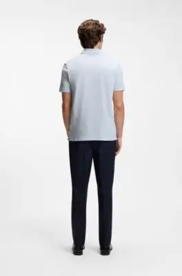 BOSS Cotton-blend Polo Shirt With Bubble-structured Jacquard