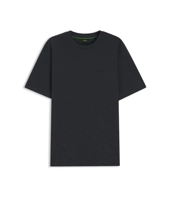 BOSS Cotton-piqué T-shirt With All-over Print - Dark Blue