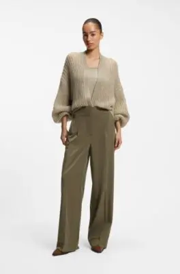 BOSS Pleat Front Straight-fit Trousers