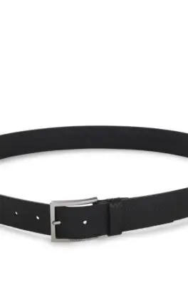 Hugo Grained Leather Belt With Antique Silver-tone Hardware