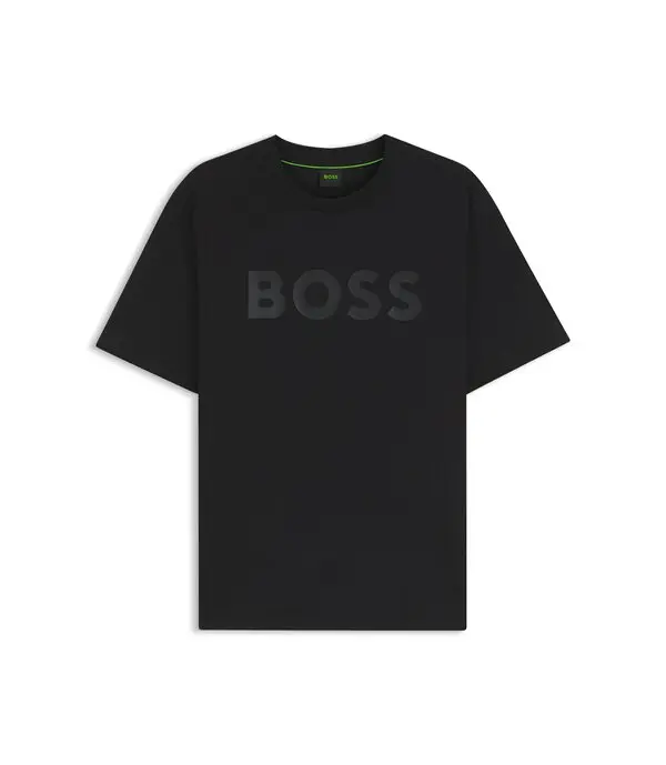 BOSS Cotton T-shirt With Tonal Logo - Black