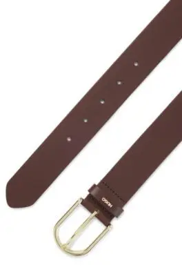 Hugo Leather Belt With Gold-tone Hardware