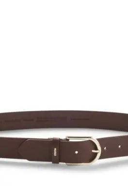 Hugo Leather Belt With Gold-tone Hardware