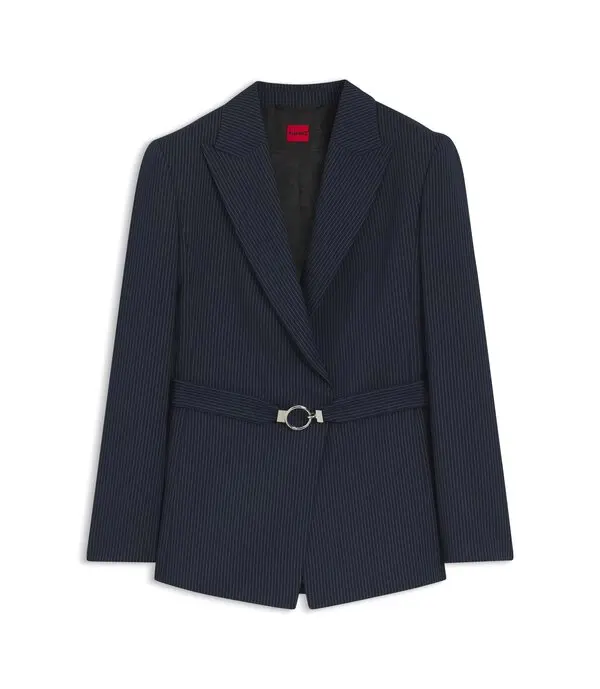 Hugo Pinstripe Belted Blazer
