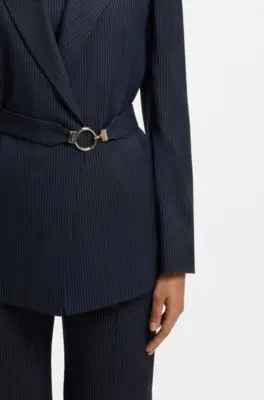 Hugo Pinstripe Belted Blazer