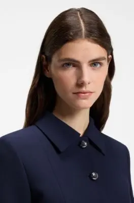Hugo Regular-fit Blazer With Peplum Hem And Metal Trims
