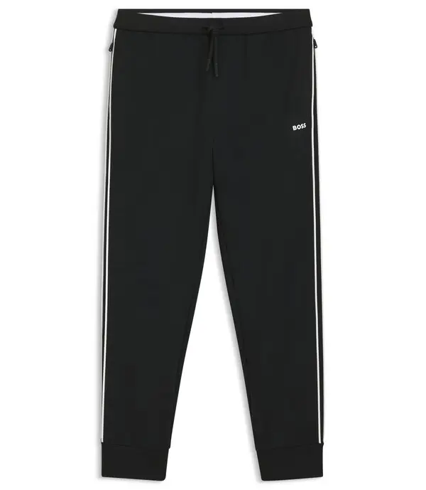BOSS Triangle-jacquard Track Pants With Rubberized Logo