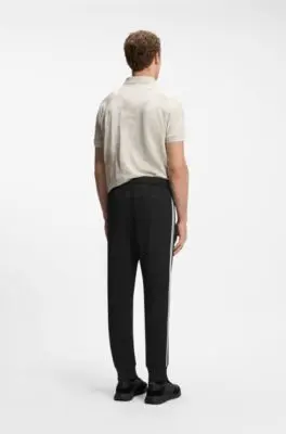 BOSS Triangle-jacquard Track Pants With Rubberized Logo