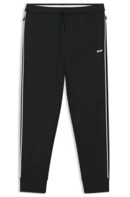 BOSS Triangle-jacquard Track Pants With Rubberized Logo