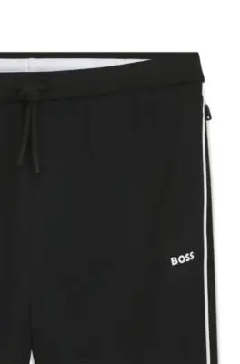 BOSS Triangle-jacquard Track Pants With Rubberized Logo