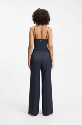 Hugo Pinstripe Wide-leg Pants