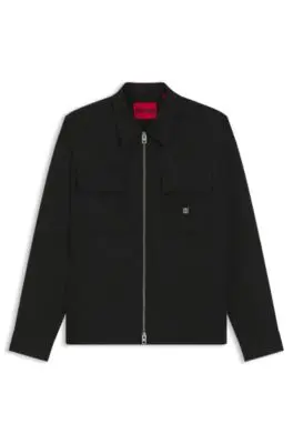 Hugo Oversized-fit Shirt With Zipper Closure