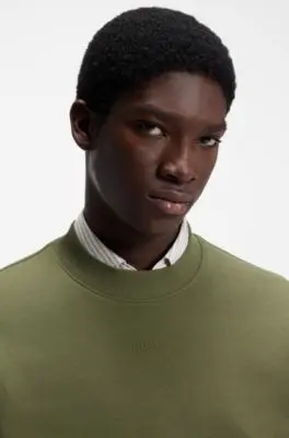 Hugo Relaxed-fit Cotton Sweatshirt With Logo Detail - Light Green