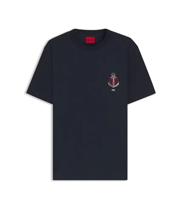 Hugo Cotton-jersey T-shirt With Sailing Artwork