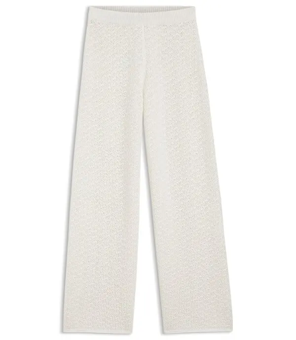 BOSS Cotton Knit Pants With Micro-lace Structure