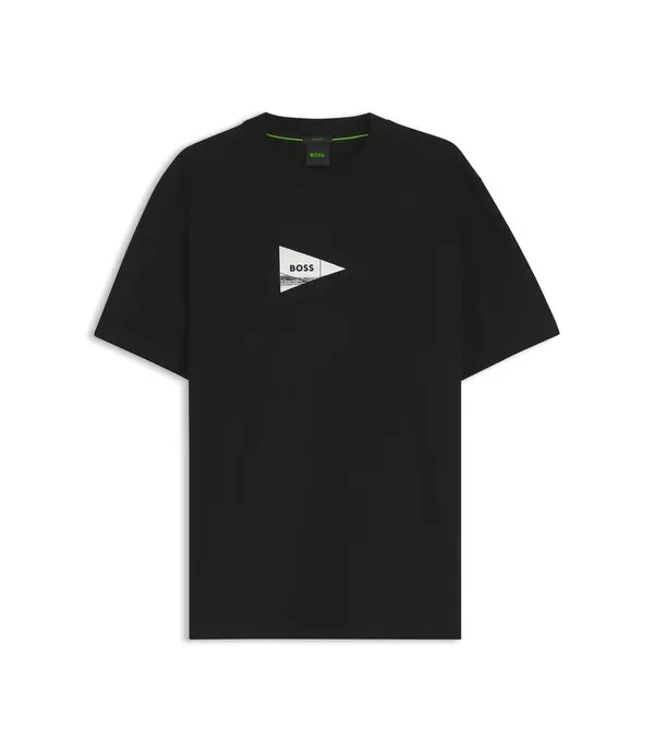 BOSS Regular-fit Photoprint T-shirt In Stretch Cotton