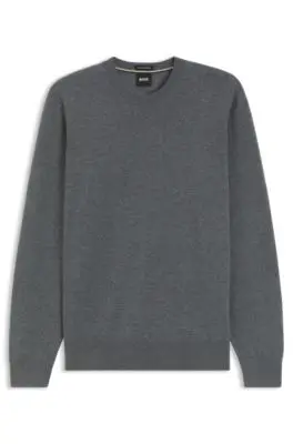 BOSS Merino Wool Crew Neck Sweater - Grey