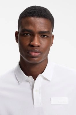 BOSS Paddy Polo Shirt With Structured Logo Patch - White