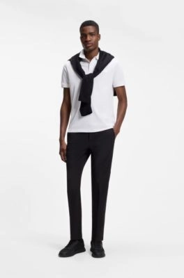 BOSS Paddy Polo Shirt With Structured Logo Patch - White