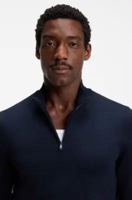 BOSS Merino Wool Quarter Zip Sweater