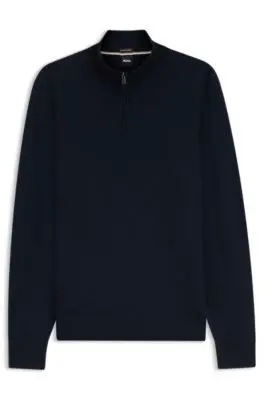 BOSS Merino Wool Quarter Zip Sweater