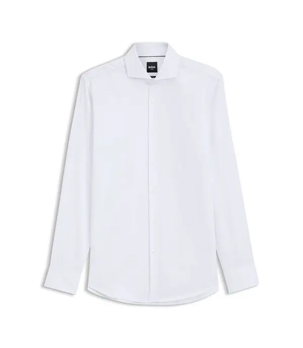 BOSS One Slim-fit Shirt In Wrinkle-resistant Oxford Cotton - White