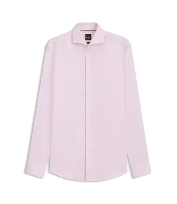 BOSS One Slim-fit Shirt In Wrinkle-resistant Oxford Cotton - Pink