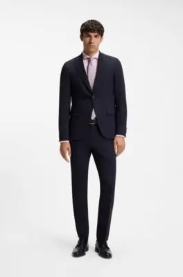 BOSS One Slim-fit Shirt In Wrinkle-resistant Oxford Cotton - Pink