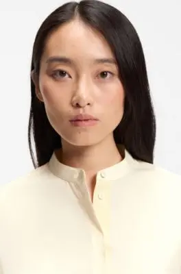 BOSS Regular-fit Cotton Poplin Blouse With Concealed Placket