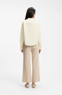BOSS Regular-fit Cotton Poplin Blouse With Concealed Placket
