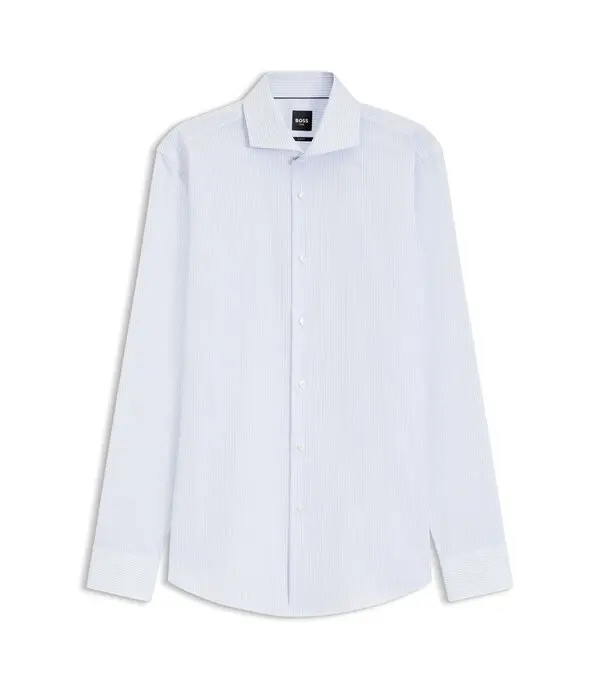 BOSS Slim-fit Shirt In Wrinkle-free Cotton - Light Blue
