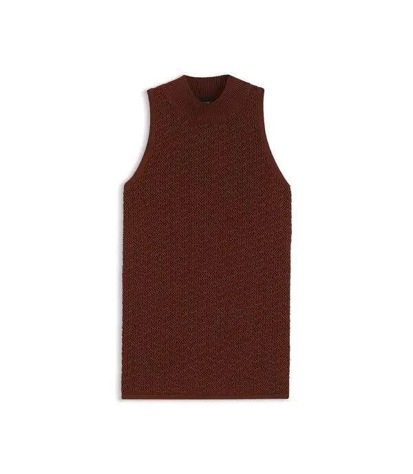 BOSS Knitted Cotton Top With Micro-lace Structure
