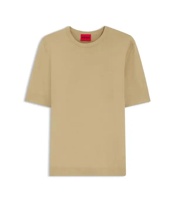 Hugo Knitted Sweater With Embroidered Logo - Beige