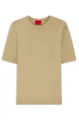 Hugo Knitted Sweater With Embroidered Logo - Beige