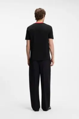 Hugo Cotton T-shirt With Printed Stripes