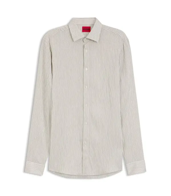 Hugo Modern-fit Shirt In Striped Seersucker