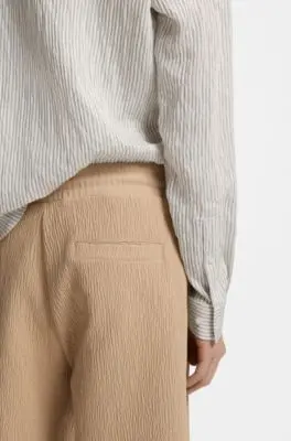 Hugo Modern-fit Shirt In Striped Seersucker