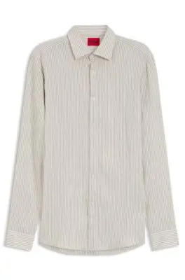 Hugo Modern-fit Shirt In Striped Seersucker