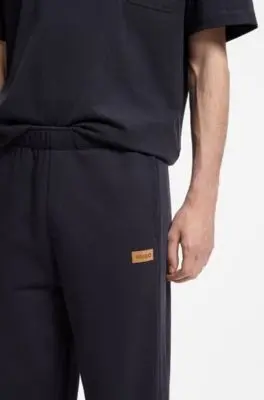 Hugo Cotton-terry Sweatpants With Logo Badge