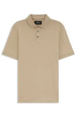 BOSS Mercerized-cotton Polo Shirt - Light Beige