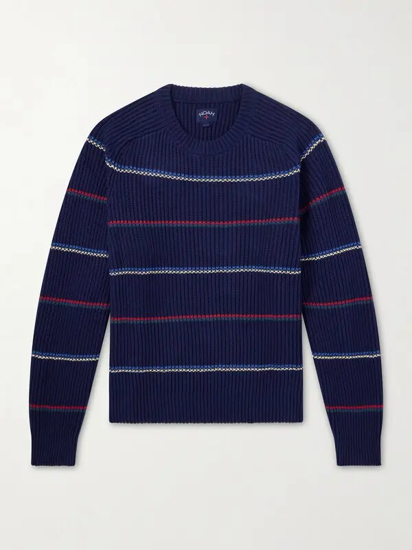 NOAH Ribbed Cotton Striped Sweater