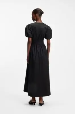 Hugo Maxi Dress With Twist Front And Balloon Sleeves