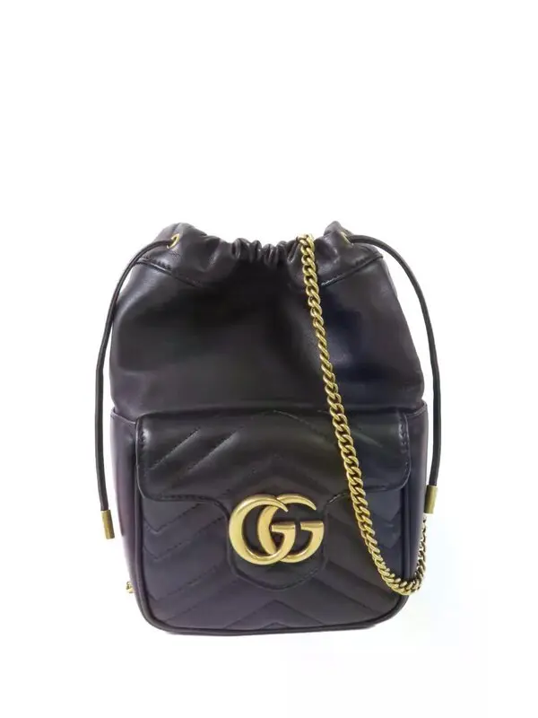 Gucci Gg Marmont Matelassé Bucket Bag - Black
